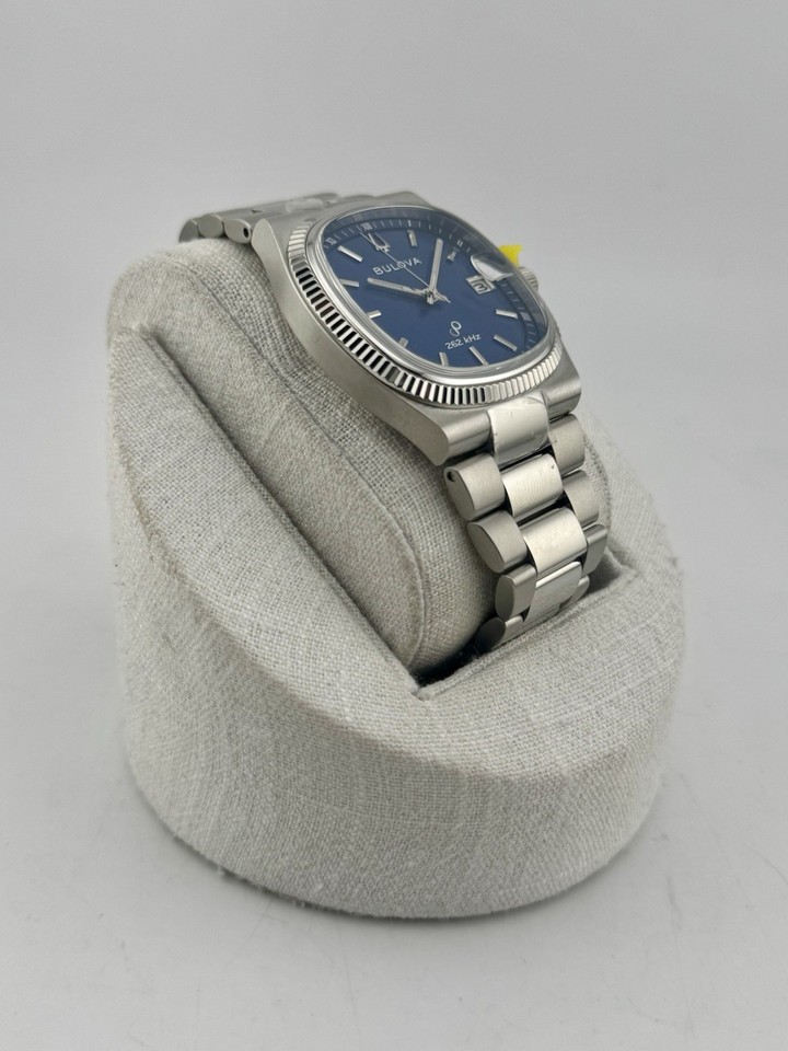 Bulova Super Seville Blue Dial Fluted Bezel Watch 96B440 Brand New In ...