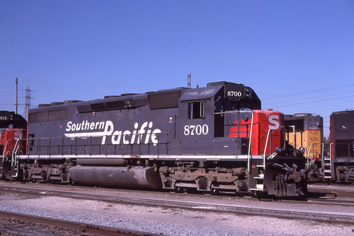 Southern Pacific SD40-2M # 8700 ( ex CNW SD45 ) @ West Colton, CA 1/06 ...