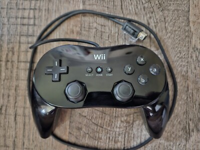 Genuine OEM Nintendo Wii Pro Controller Classic Black RVL-005 TESTED ...