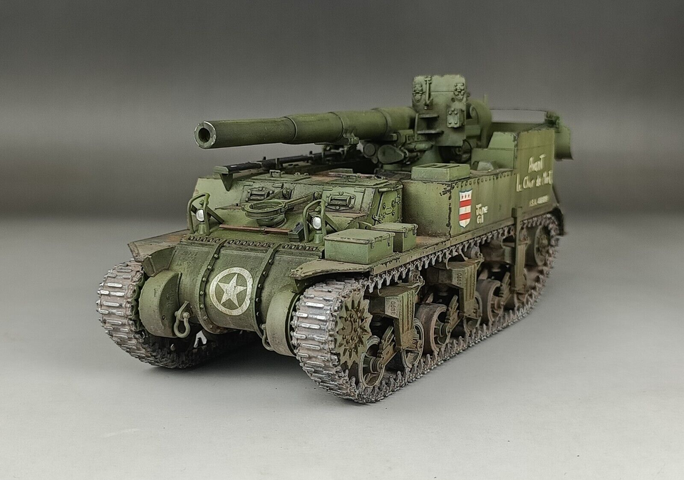 1/35 Built WWII U.S M12 155mm Gun Motor Carriage Howitzer Model | eBay