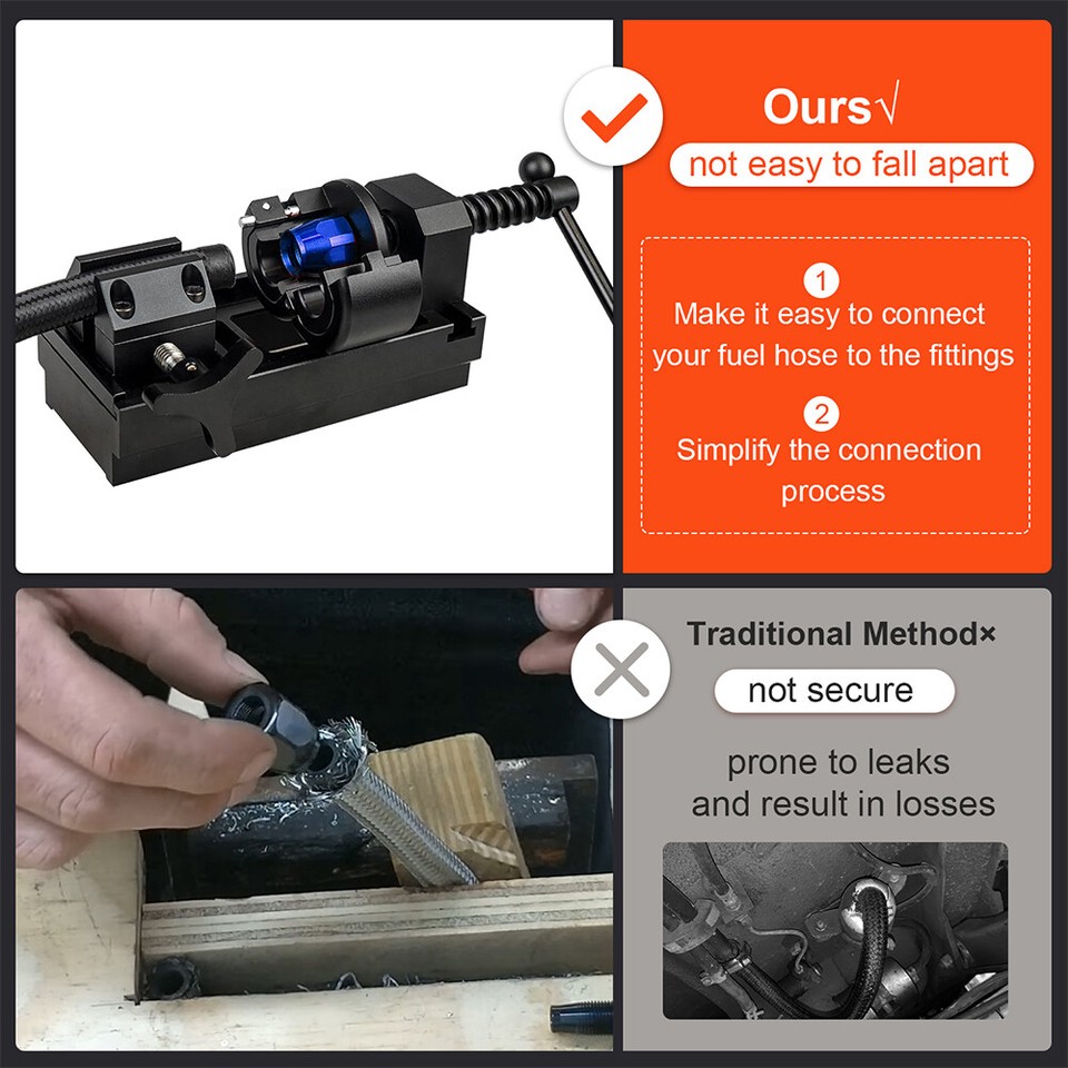 Multi Function Billet Aluminum Hose Installation Tool Fit -4 to -12 AN ...