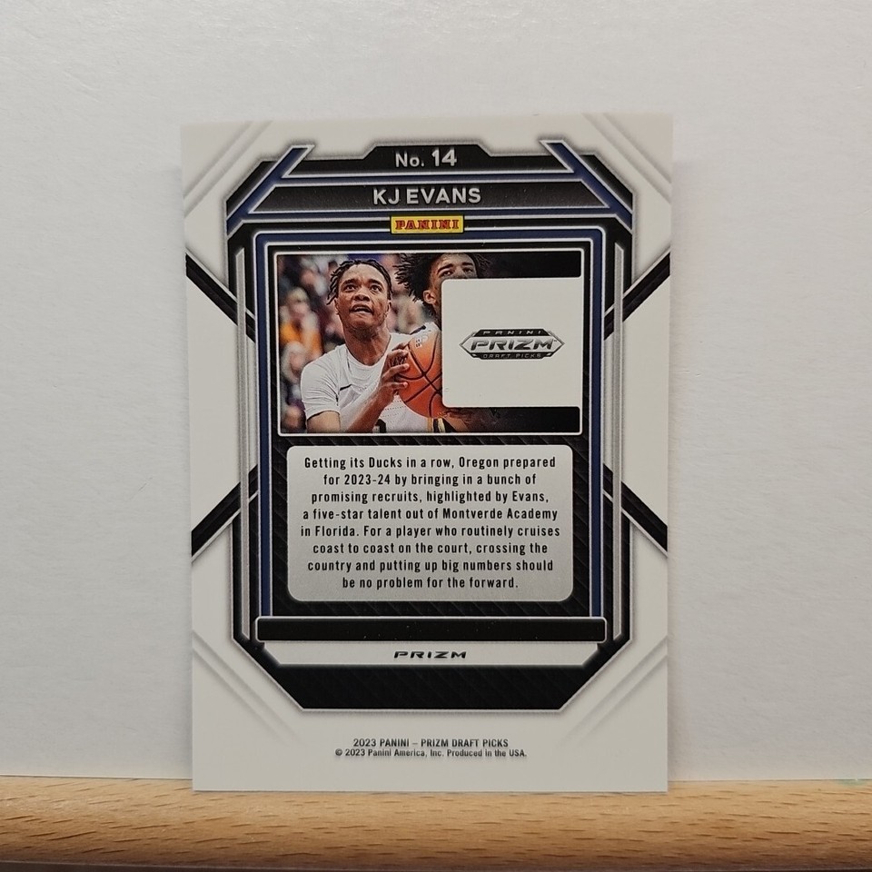 2023-24 Prizm Draft Basketball KJ Evans base PURPLE WAVE Prizm card ...