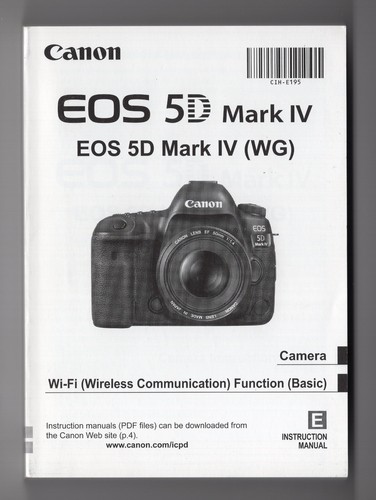 Canon EOS 5D Mark IV Genuine Camera Instruction Manual / Guide In ...