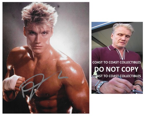 Dolph Lundgren signed Rocky IV Ivan Drago 8x10 photo COA exact Proof ...