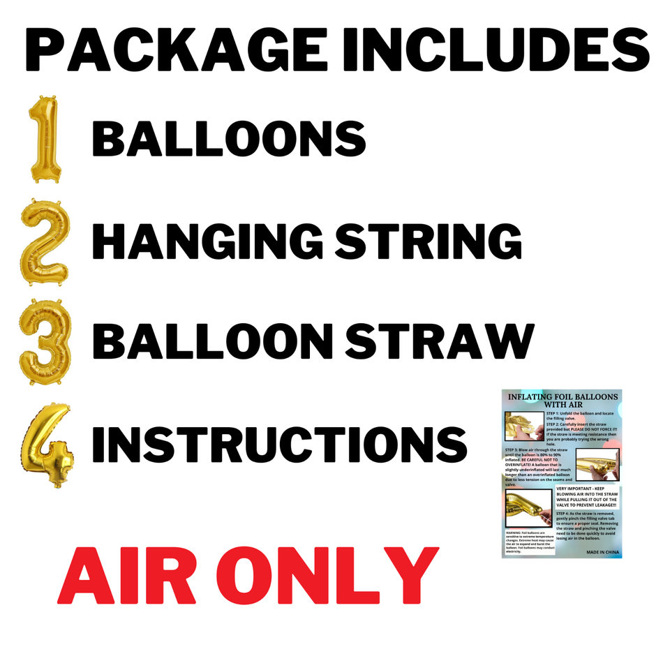 Custom Phrase 16" Letter Balloon Banner-Gold, Rose Gold & Silver- Happy ...