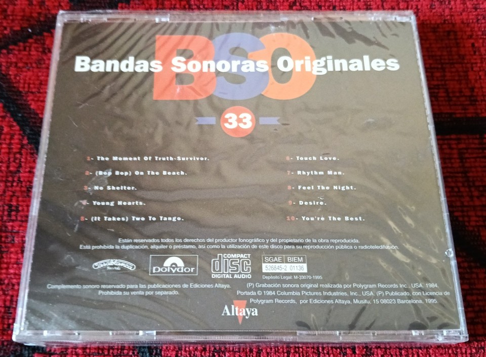 KARATE KID **Soundtrack** 1995 SPAIN REISSUE CD **SEALED** SURVIVOR ...