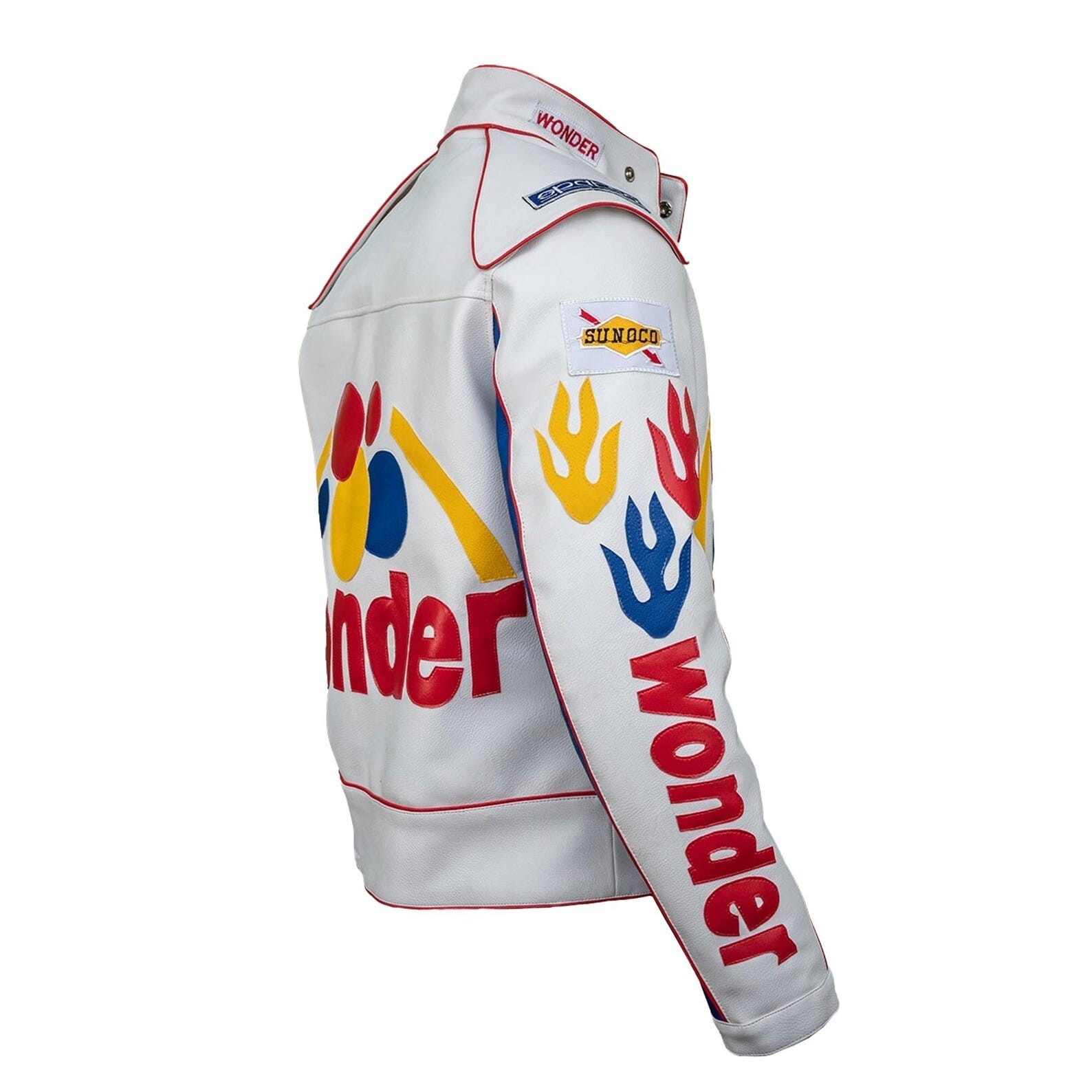 Wonder Jacket Halloween Jacket Ricky Bobby white Racing Jacket Faux ...