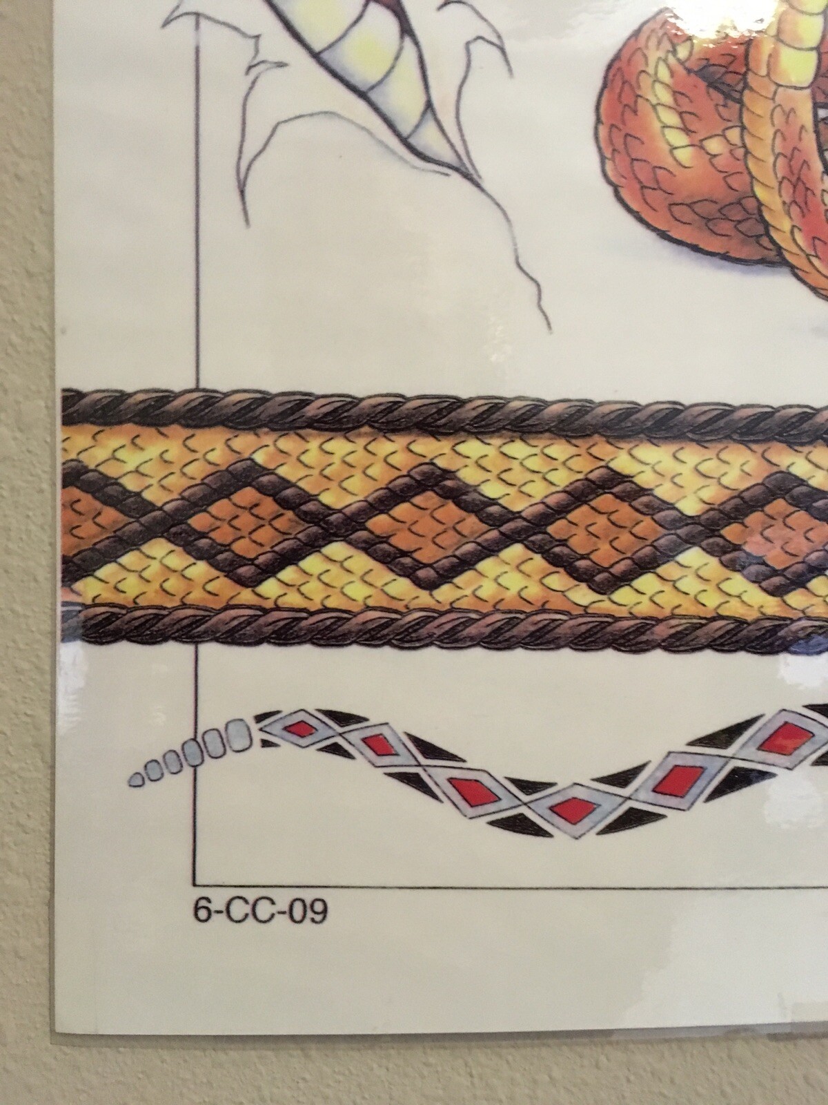 Tattoo Flash Single Sheet Print Rattlesnake Viper Snakeskin Rattler 11 ...