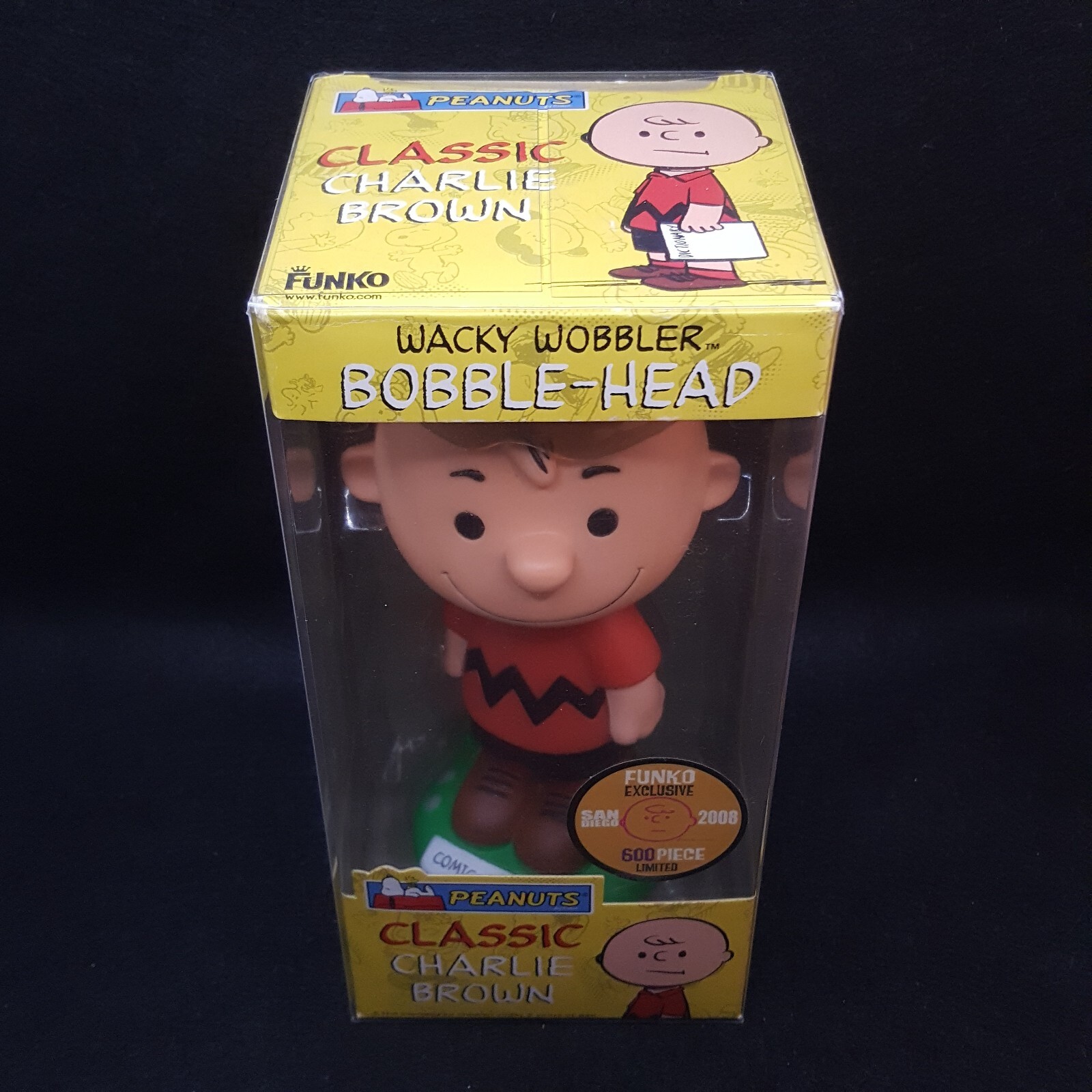 FUNKO PEANUTS CHARLIE BROWN SDCC 2008 EXC LE 600 WACKY WOBBBLER BOBBLE ...