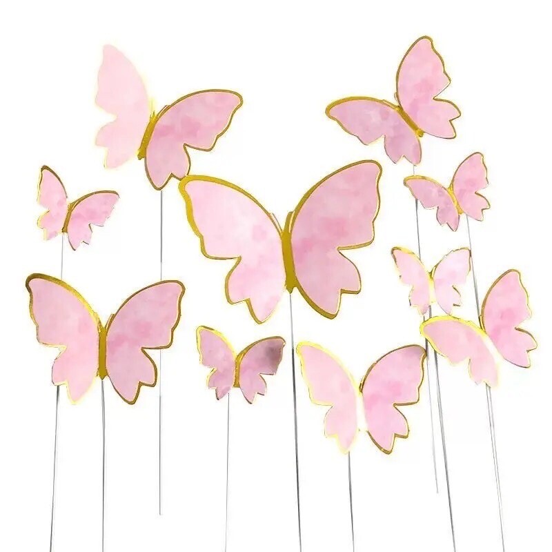 10 Pcs Butterfly Cake Topper Set, Butterfly Cake Decorations, 2D ...