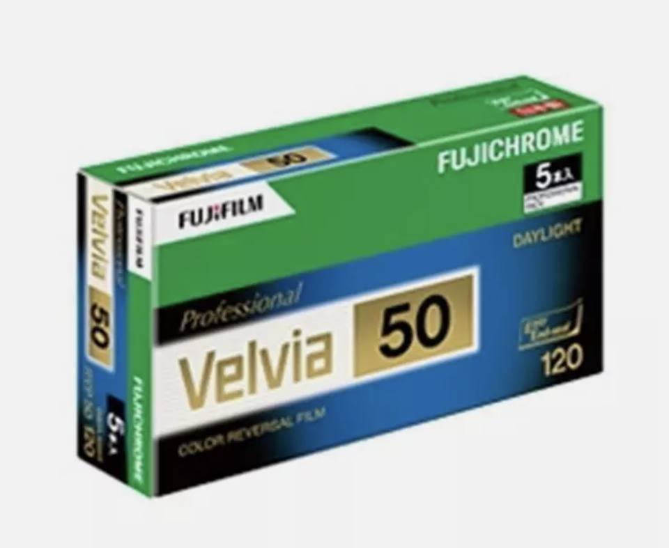 Fujifilm Reversal Film Fujichrome Velvia 50 ISO Color 120 Film Velvia 5 ...