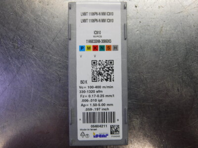Iscar Carbide Inserts QTY10 LNMT 1106PN-N MM IC910 (LOC2135B) | eBay