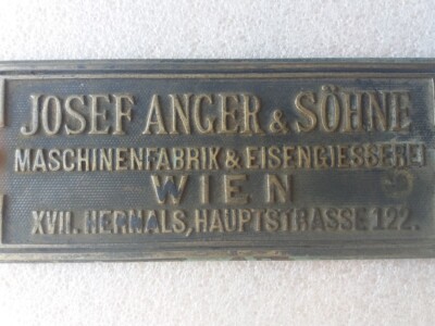 ANTIQUE JOSEF ANGER & SÖHNE BRASS/BRONZE PLATE SIGN | eBay