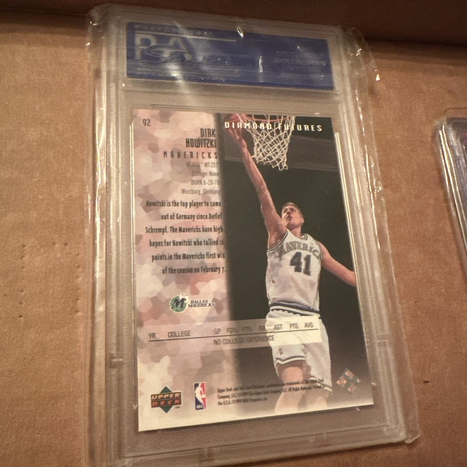 DIRK NOWITZKI PSA 9 1998 UD BLACK DIAMOND #92 SINGLE ROOKIE CARD RC ...