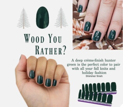 Color Street ~ WOOD YOU RATHER? ~Solid Deep Green~Glossy Finish | eBay