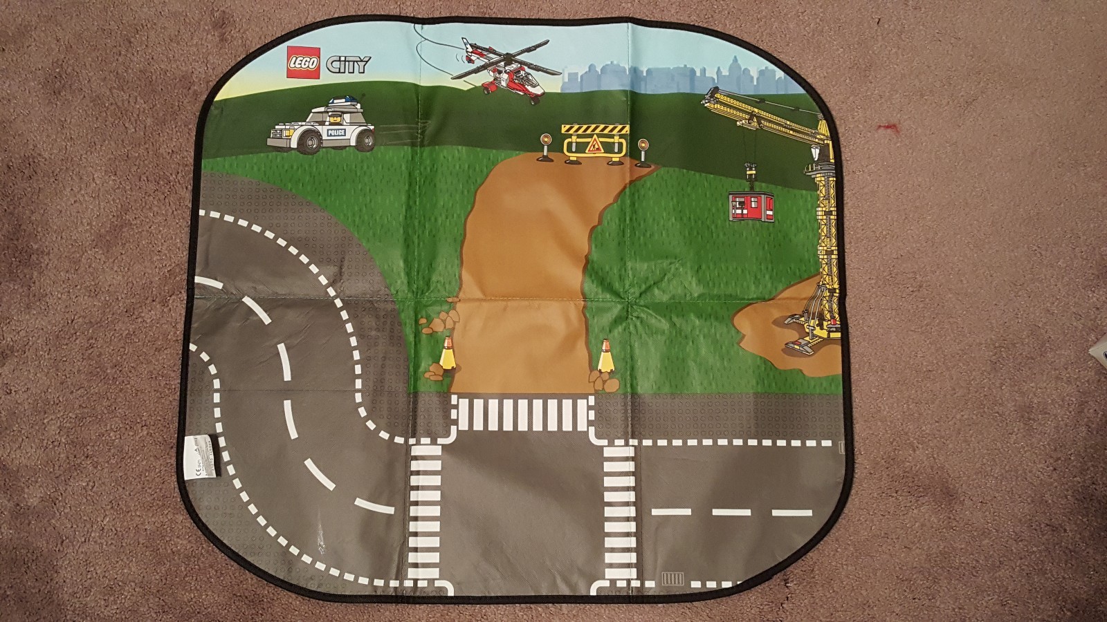 Lego City Playmat 2-Sided Police-Helicopter-Fire Truck 28"x25 ...