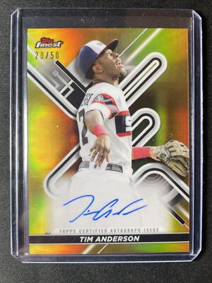 Tim Anderson 2022 Topps Finest Gold Refractor Auto /50 Chicago White ...
