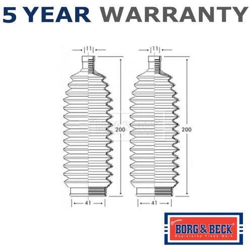 Borg & Beck Front Steering Rack Boot Set Fits Volvo V40 S40 Mitsubishi ...