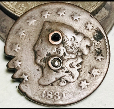 1831 Large Cent Coronet Head 1C Altered Rims US Copper Coin CC24015 | eBay