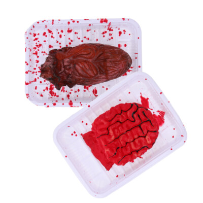 2 Pcs Halloween Realistic Internal Body Organs Props Halloween Decor ...