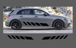 Fits Mercedes A-Class W177 Side stripe Decal Graphic Fade style set ...