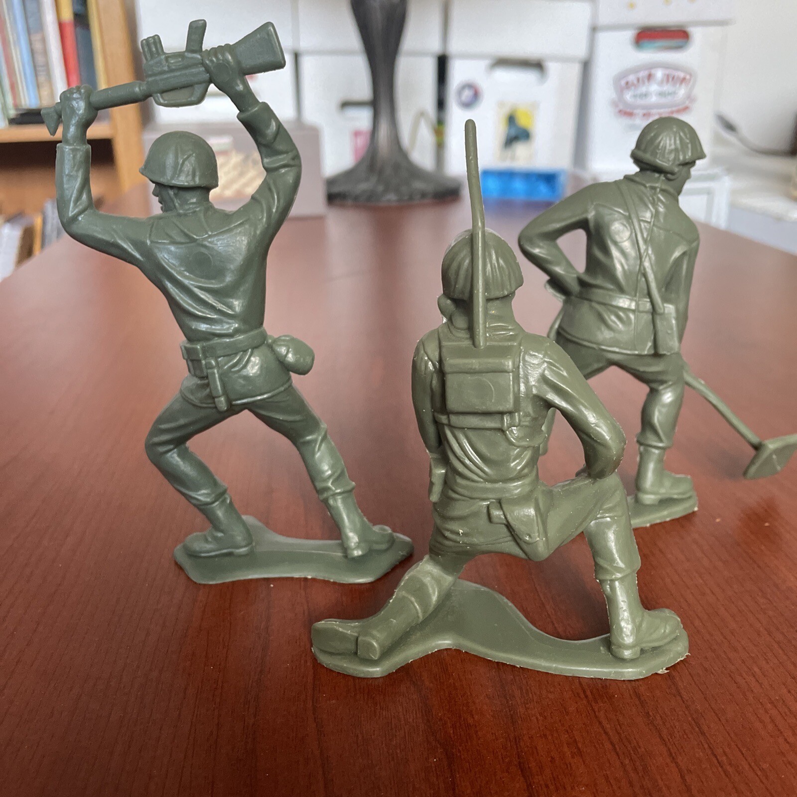 3 Vintage Tim Mee Toys -Large Toy Soldiers- 5 inch Green Army Men- See ...
