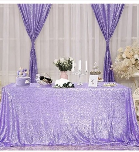 Lilac Sparkle Tablecloth Wedding Glitter Tablecloths Table Decorations ...