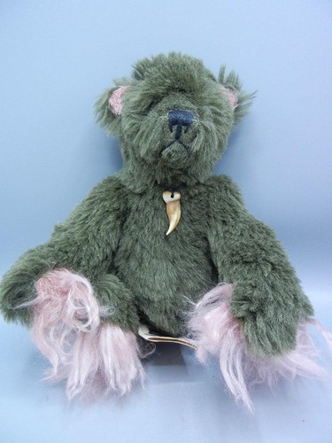 Vintage Artist Bear 13.5" *Pochung Mountain Bears* Green & Pink Alpaca ...