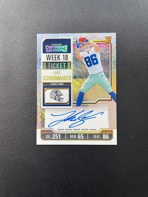 2024 Contenders Football Luke Schoonmaker Rc Week 18 Ticket Auto 03/18 ...