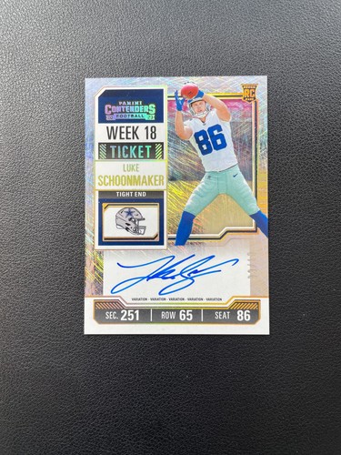 2024 Contenders Football Luke Schoonmaker Rc Week 18 Ticket Auto 03/18 ...