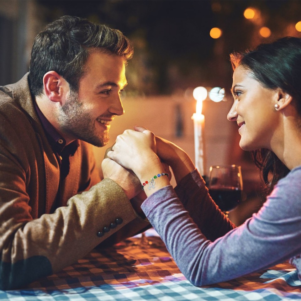 2 Pcs Crystal Beads Adjustable Rainbow Bracelet Wrist Jewelry for Women ...