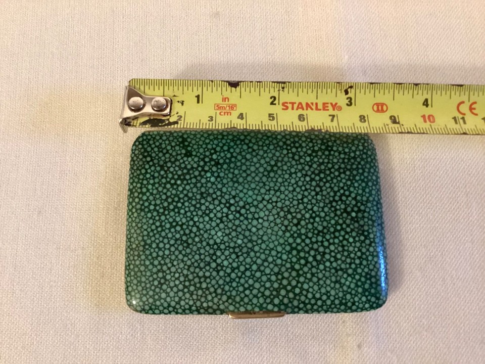 Beautiful Antique Natural Pebble Leather Shagreen & Brass Calling Card ...