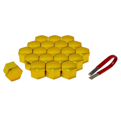 20x Radschraubenkappen Abdeckkappen Radmuttern SW 17/19/21 Gold Chrom ...
