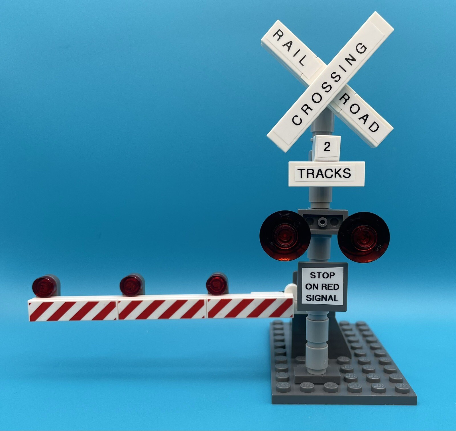 Lego Train Railroad Crossing Signal and Gate Train Accessory MOC | eBay