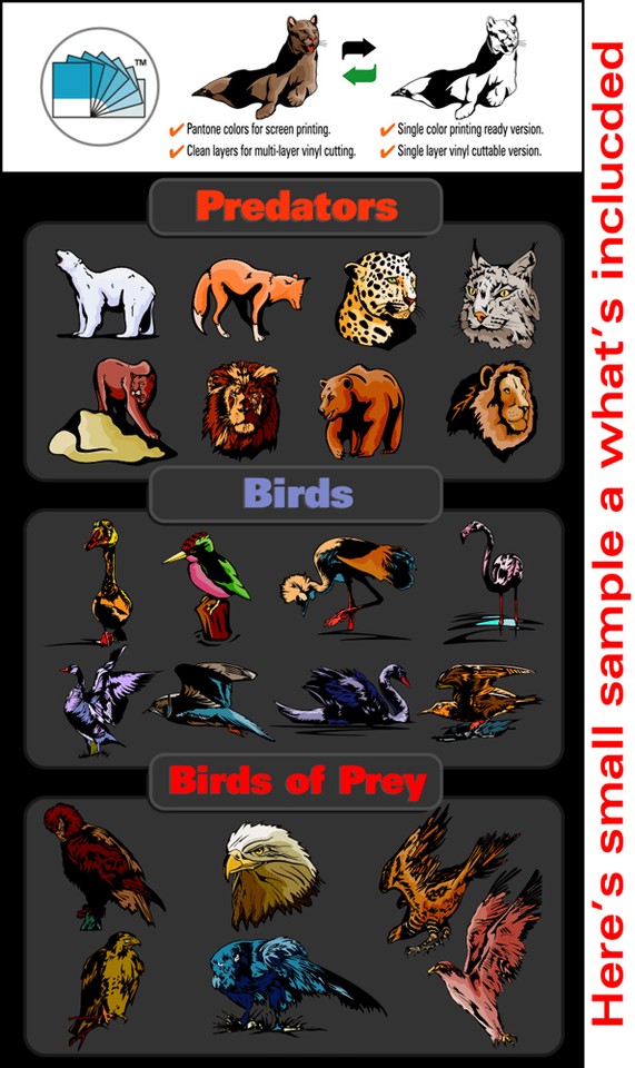 WILDLIFE-ANIMAL CLIPART-VINYL CUTTER PLOTTER IMAGES-VECTOR CLIP ART ...