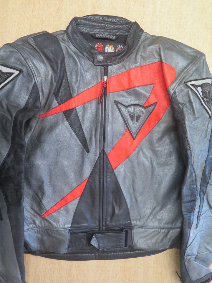 Vintage Dainese Leather Jacket CAFE RACER Motorcycle Biker Jacket L 42 ...