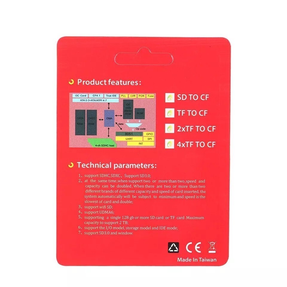 SD SDHC SDXC Compact Flash CF Type I Memory Card Adapter Converter-ONLY ...