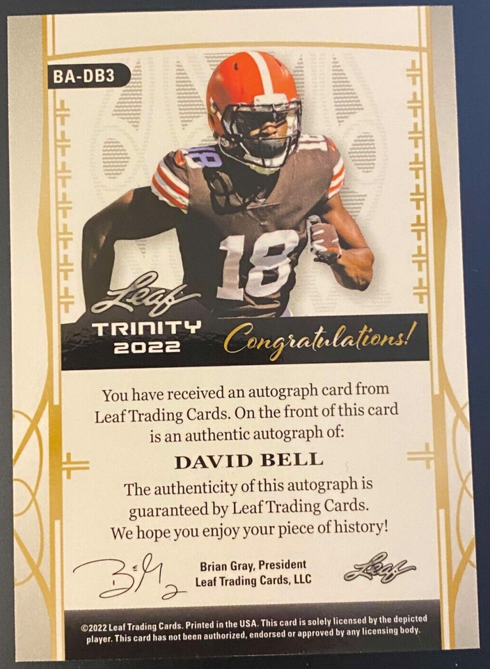 2022 Leaf Trinity Silver Spectrum #BADB3 David Bell 4 of 12 | eBay