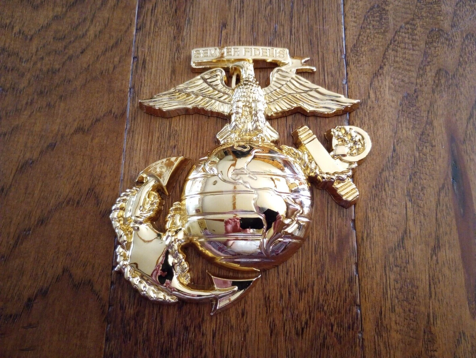 U.S MARINE CORPS EGA GOLD OVERSIZED EAGLE GLOBE & ANCHOR WALL MEDALLION ...