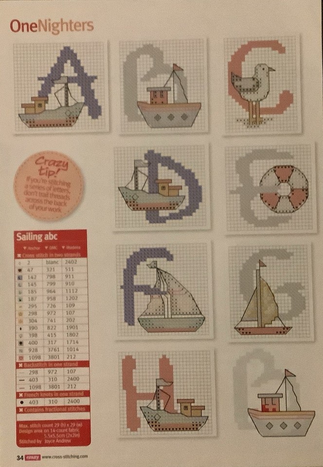 Cross Stitch Chart - Sailing Alphabet | eBay
