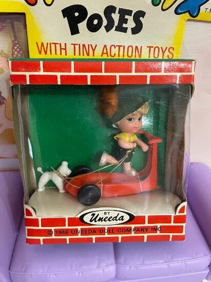 RARE LIDDLE KIDDLE CLONE Vintage 1966 Uneeda Tiny Trix BOY W/ SKATE ...