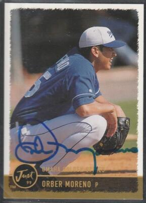 406, Original Autograph, Orber Moreno; Golden Spikes, 1999 Just ...