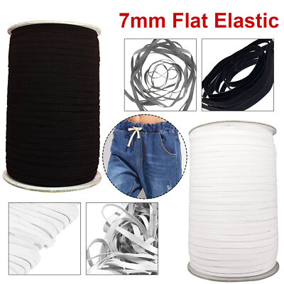 7mm Flat Elastic Band Stretch for Sewing Black/white/cream/grey Best ...