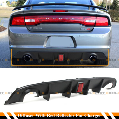 2012-2014 Dodge Charger SRT Dual Exhaust Rear Bumper Diffuser | Black ...