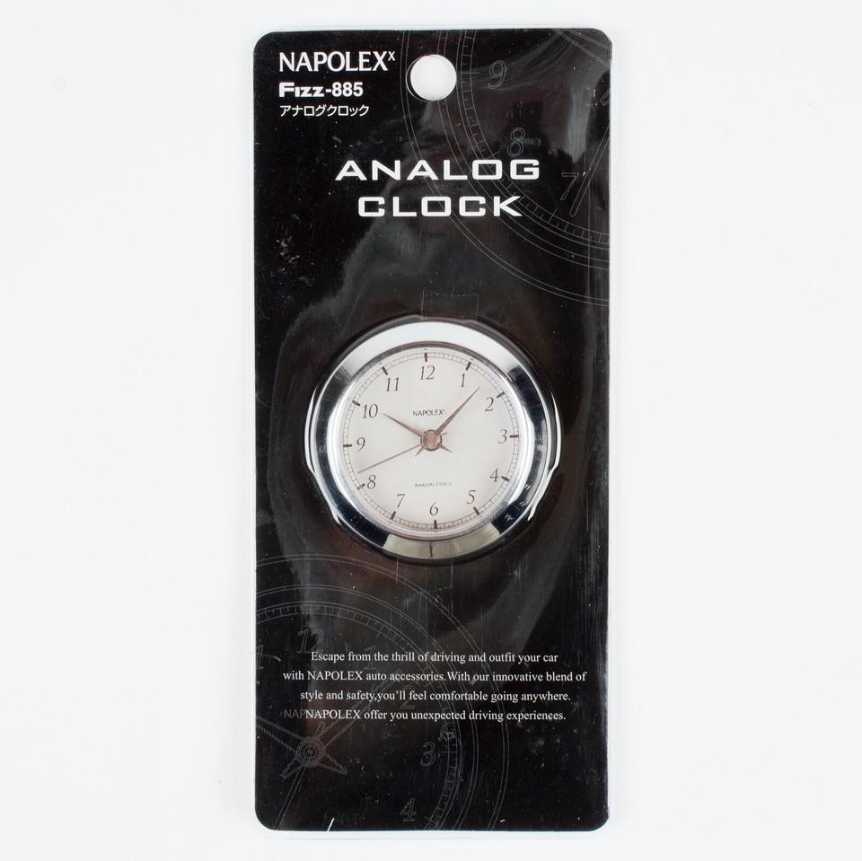 Analog Clock for Car Dashboard Silver Fizz-885 by Napolex of Japan