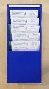 All Metal Blue Wall Mounted Brochure / Job Card Rack 5 x A4 Portrait ...