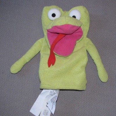 IKEA KLAPPAR VILD PLUSH HAND PUPPET FROG GECKO DRAGON GREEN LIKE BABY ...