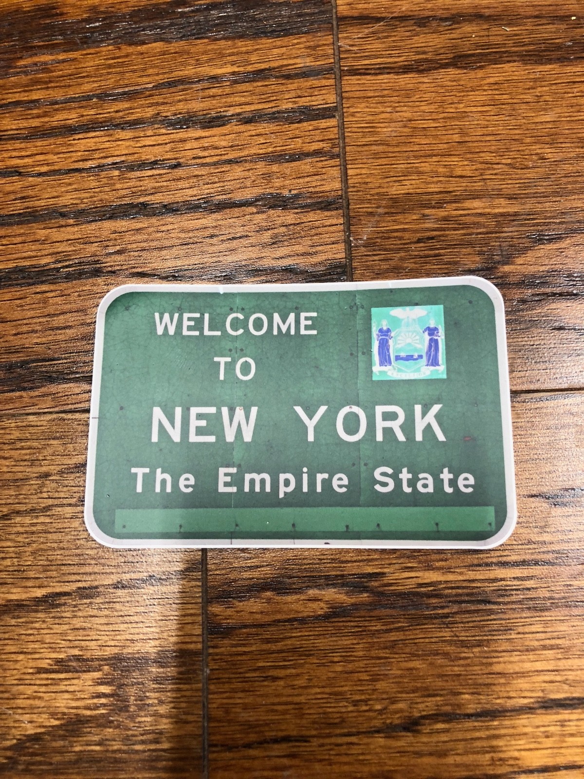 NEW YORK Welcome to NEW YORK State Sign Vinyl Sticker Decal 4" x 2.6 ...