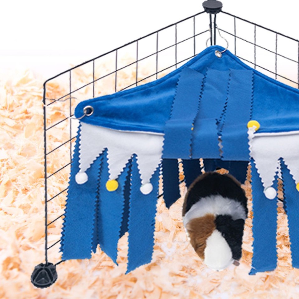 Small Animal Cage Hanging Bed Tassel Triangle Corner Hideout Hammock ...