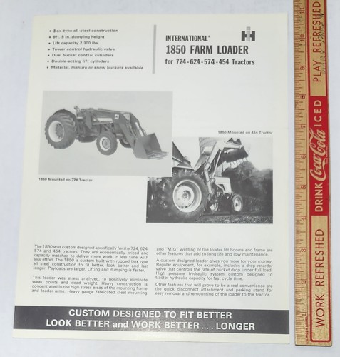 International Harvester 1850 Farm Loader For 724-624-574-454 Tractors ...